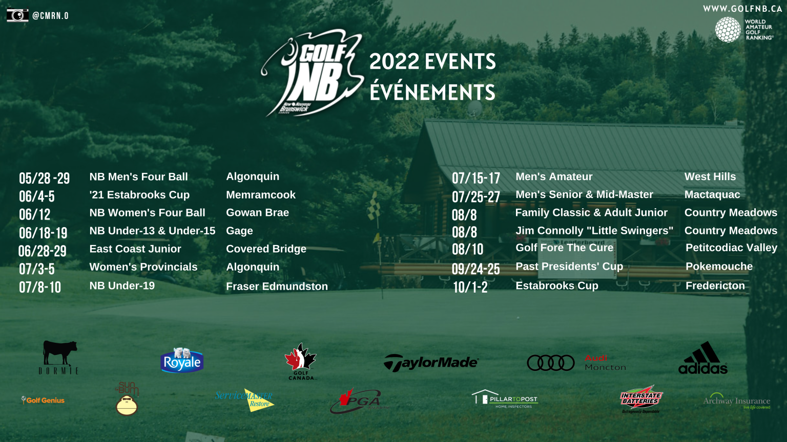 Golf NB Announces 2022 Championship Schedule - Golf New Brunswick