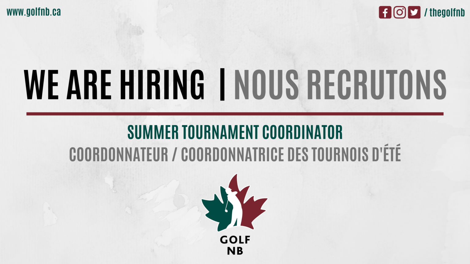 We are hiring – Apply for the open position of Summer Tournament ...